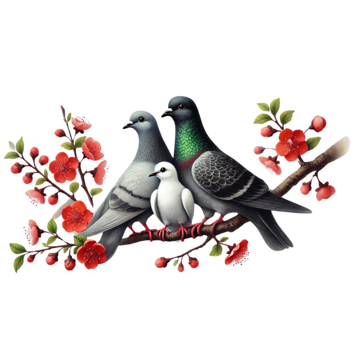 Watercolor Pigeon Clipart Set: Street Birds PNG Images (commercial Use ...
