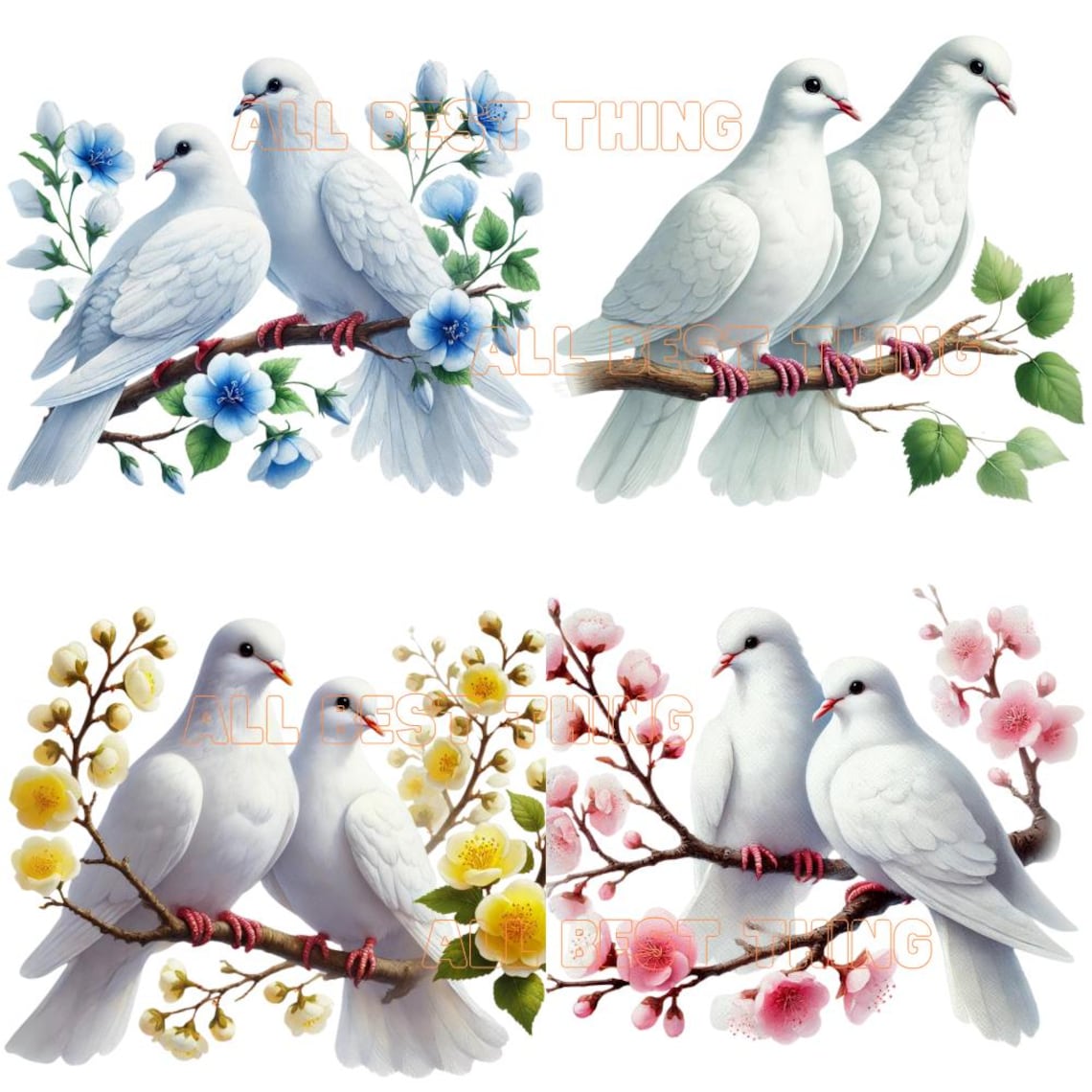 28 White Dove Clipart PNG, Peace Dove, Printable Watercolor Clipart ...