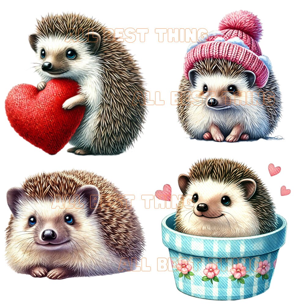 24 Hedgehog Watercolor PNG Clipart, Hedgehog PNG, Cute Hedgehog Clipart ...