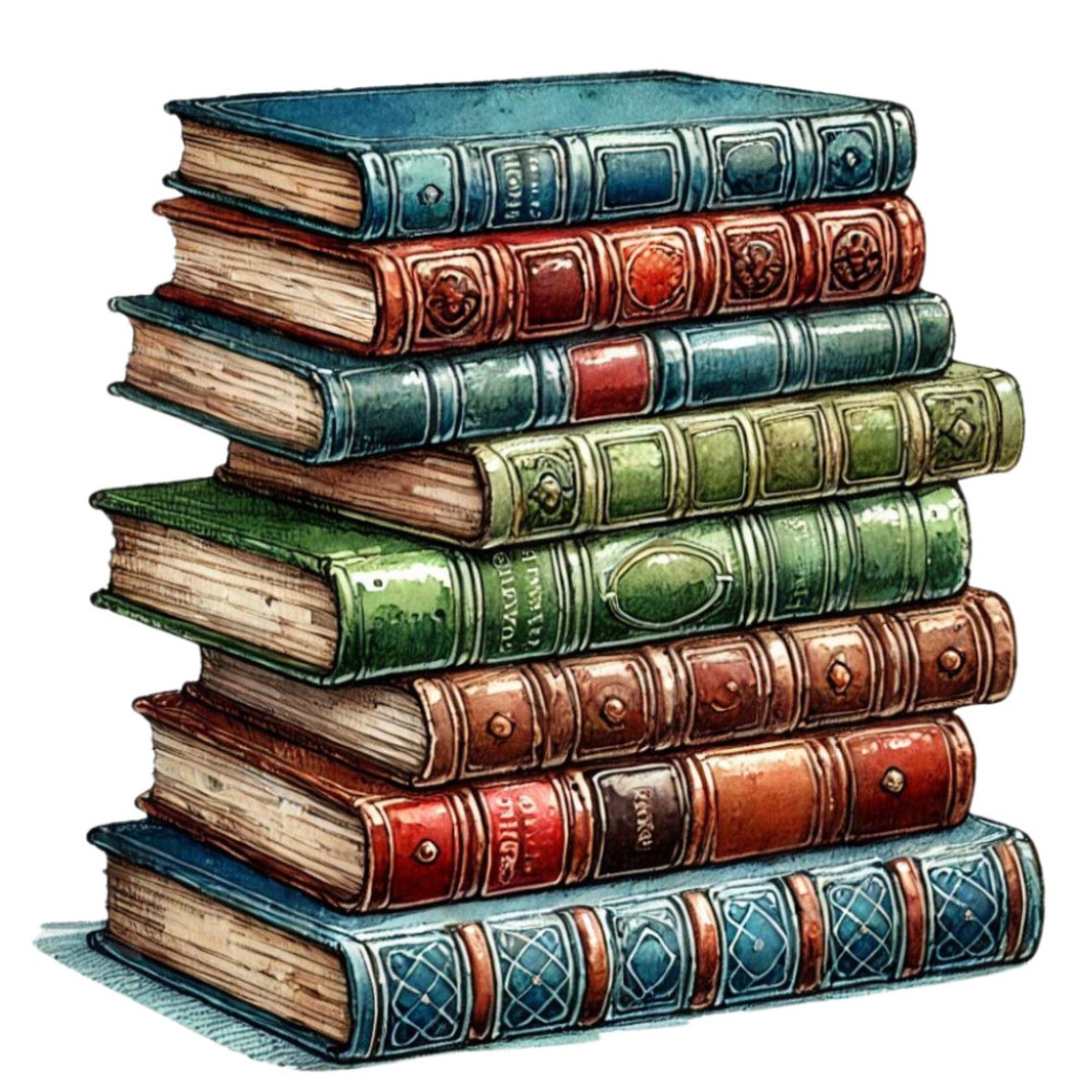 28 Old Book Clipart PNG, Vintage Book Clipart, Printable Watercolor ...