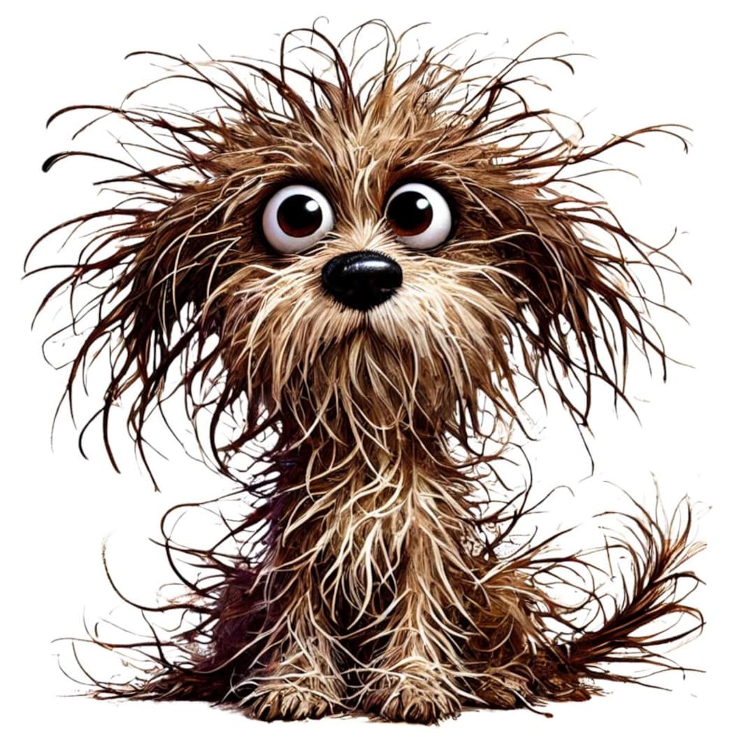 28 Frazzled Dog Clipart PNG, High Res Watercolor PNG for Junk Journaling, Scrapbooking, Card ...