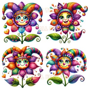 28 Whimsical Flowers Clipart PNG, Quirky Flower Clip Art, Whimsical ...