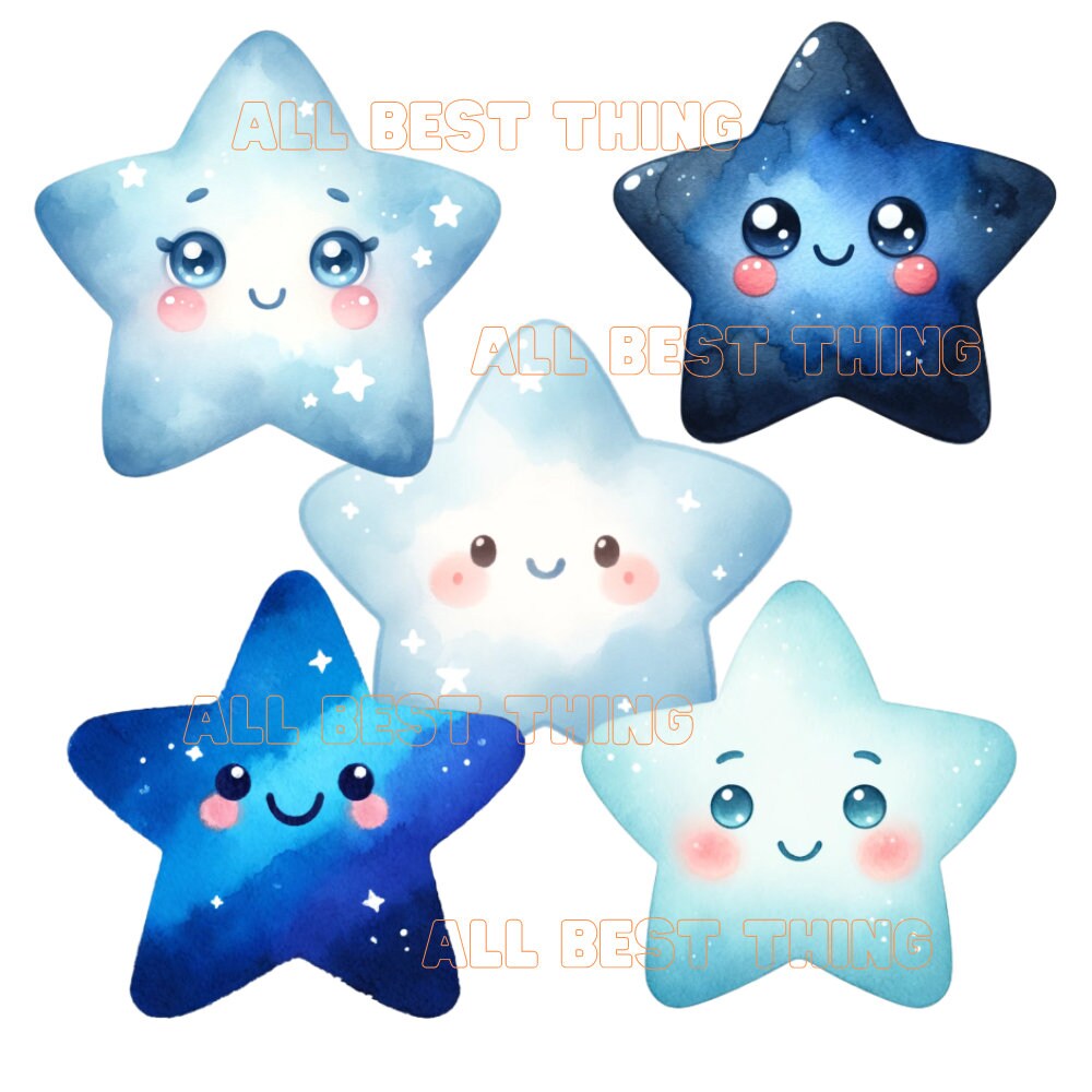 40 Watercolor Stars Clipart - Star Shapes Download - Instant Download ...