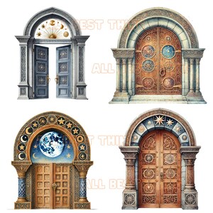 32 Celestial Doors Magical Fantasy Doors Clipart Bundle PNG Fairy ...