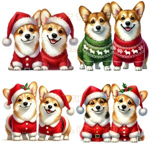 28 Corgi Dog Christmas Clipart PNG , Watercolor PNG, Cute Animal ...