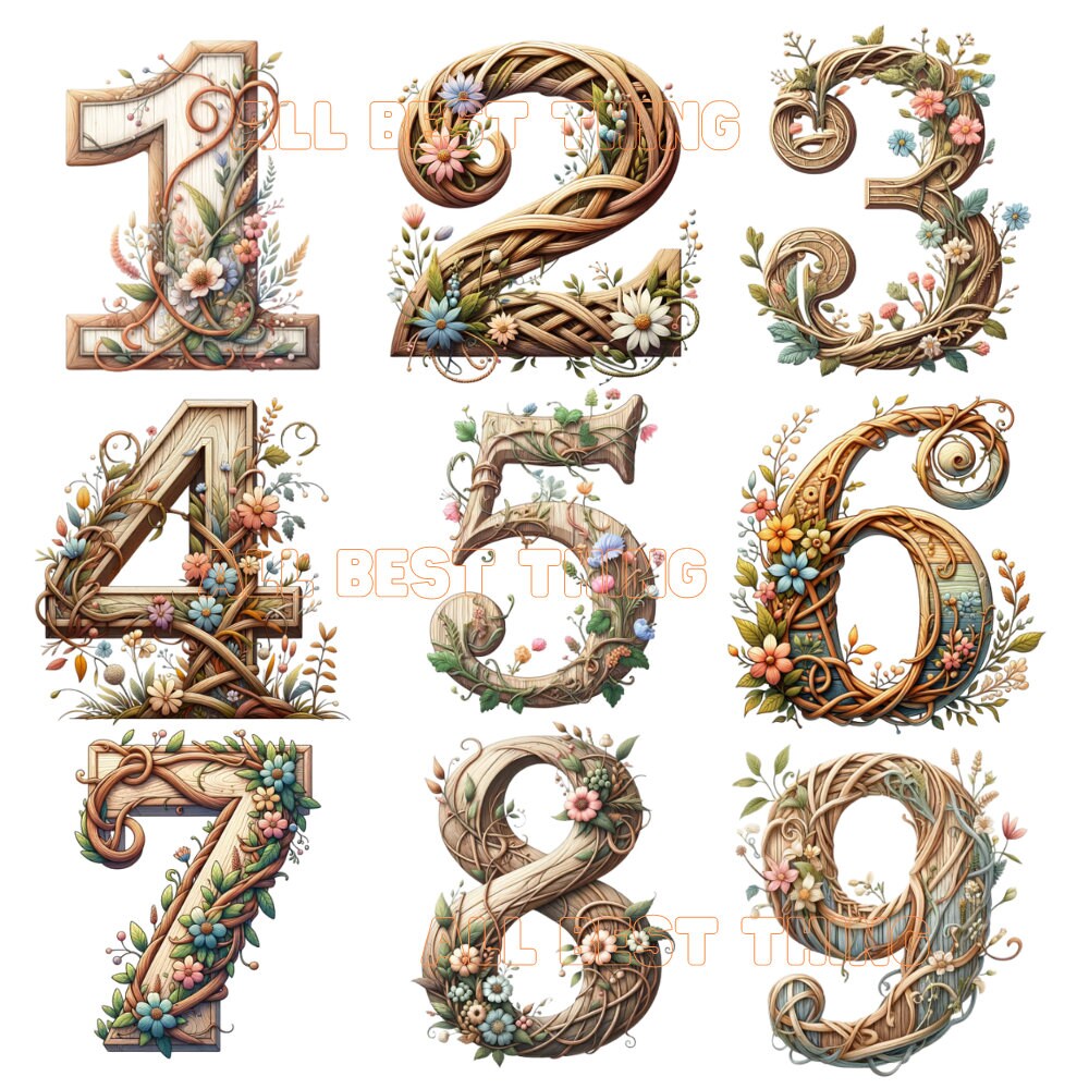 A-Z Wildflower Floral Alphabet PNG, Clipart Designs, Watercolor ...