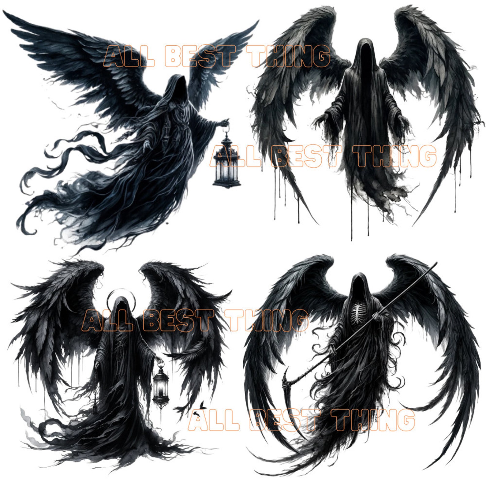 24 Angel of Death PNG Clipart | Dark Gothic Art | Grim Reaper Clipart ...