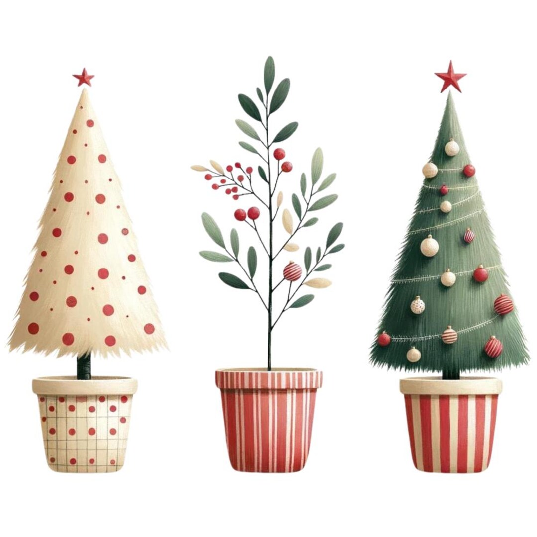 28 Cute Christmas Topiaries Tree Digital PNG, Graphics for Christmas ...