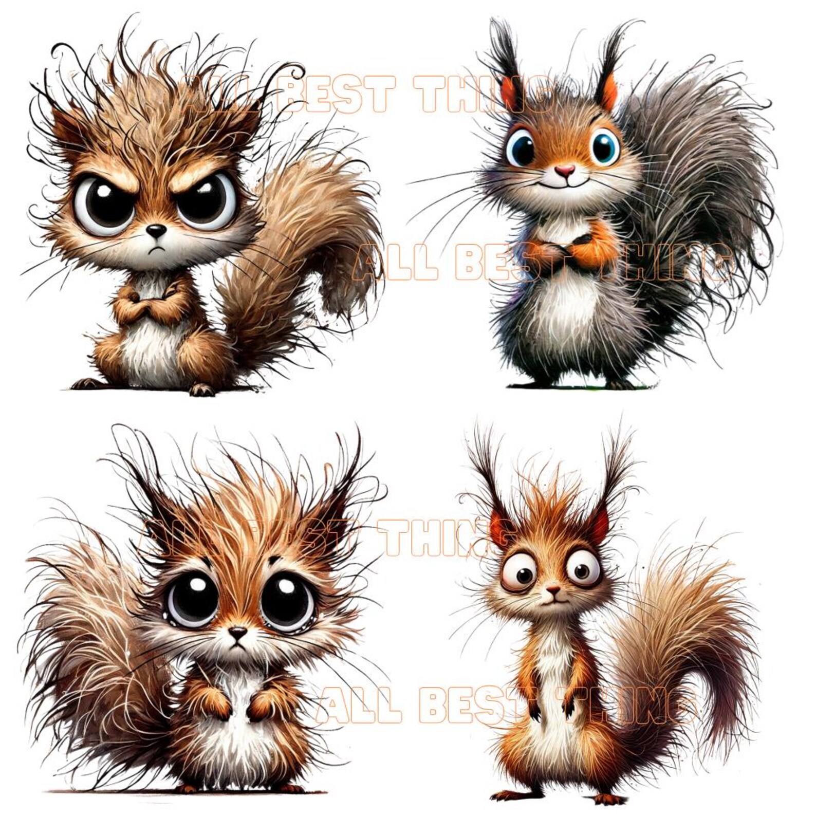28 Funny Quirky Squirrel Clipart PNG, Funny Farm Animal Clipart ...