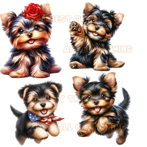 32 Cute Yorkshire Terrier Watercolor PNG Clipart, Cute Dog PNG ...
