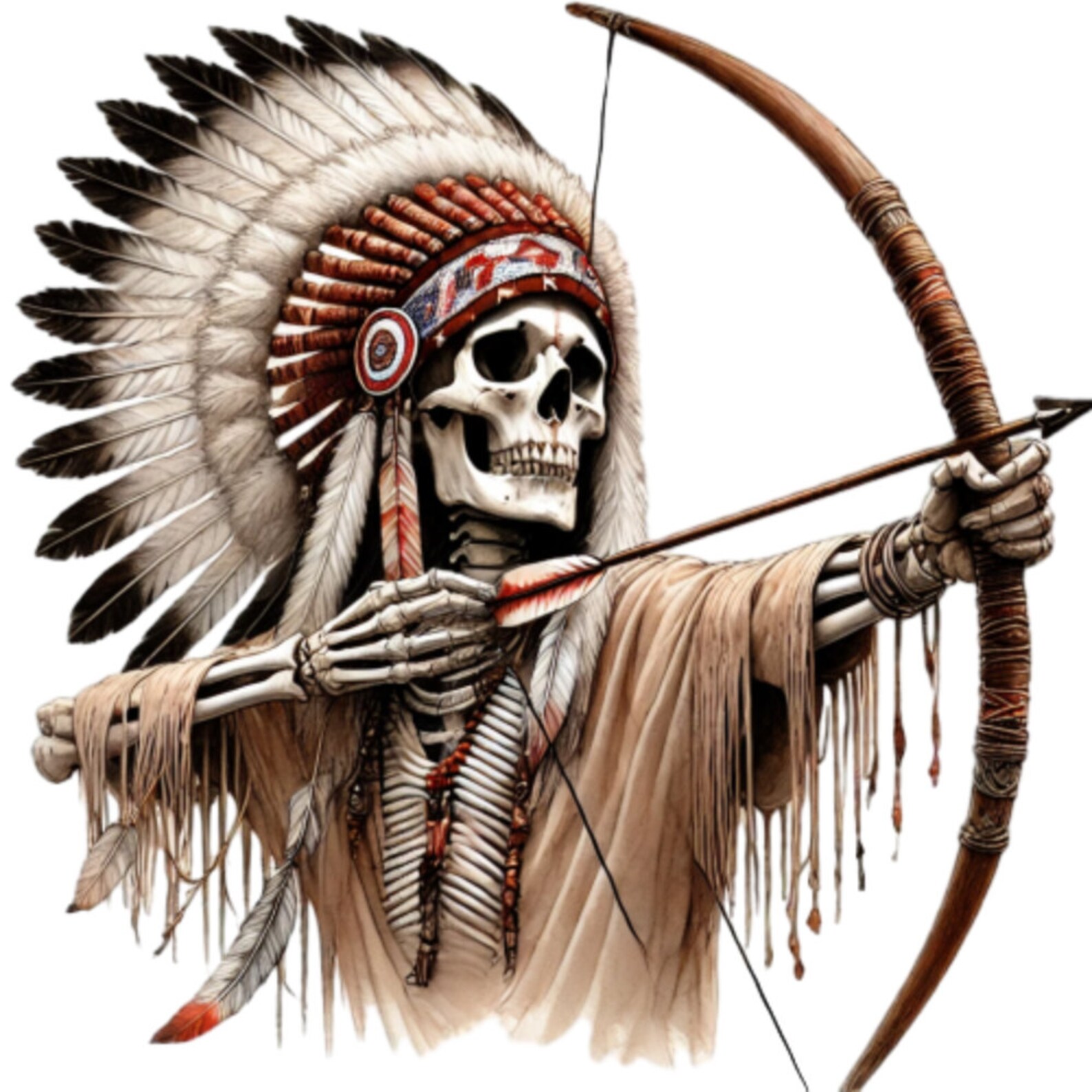 28 Native American Skull PNG Clipart ,red Indian Skull, Colorful Skull ...