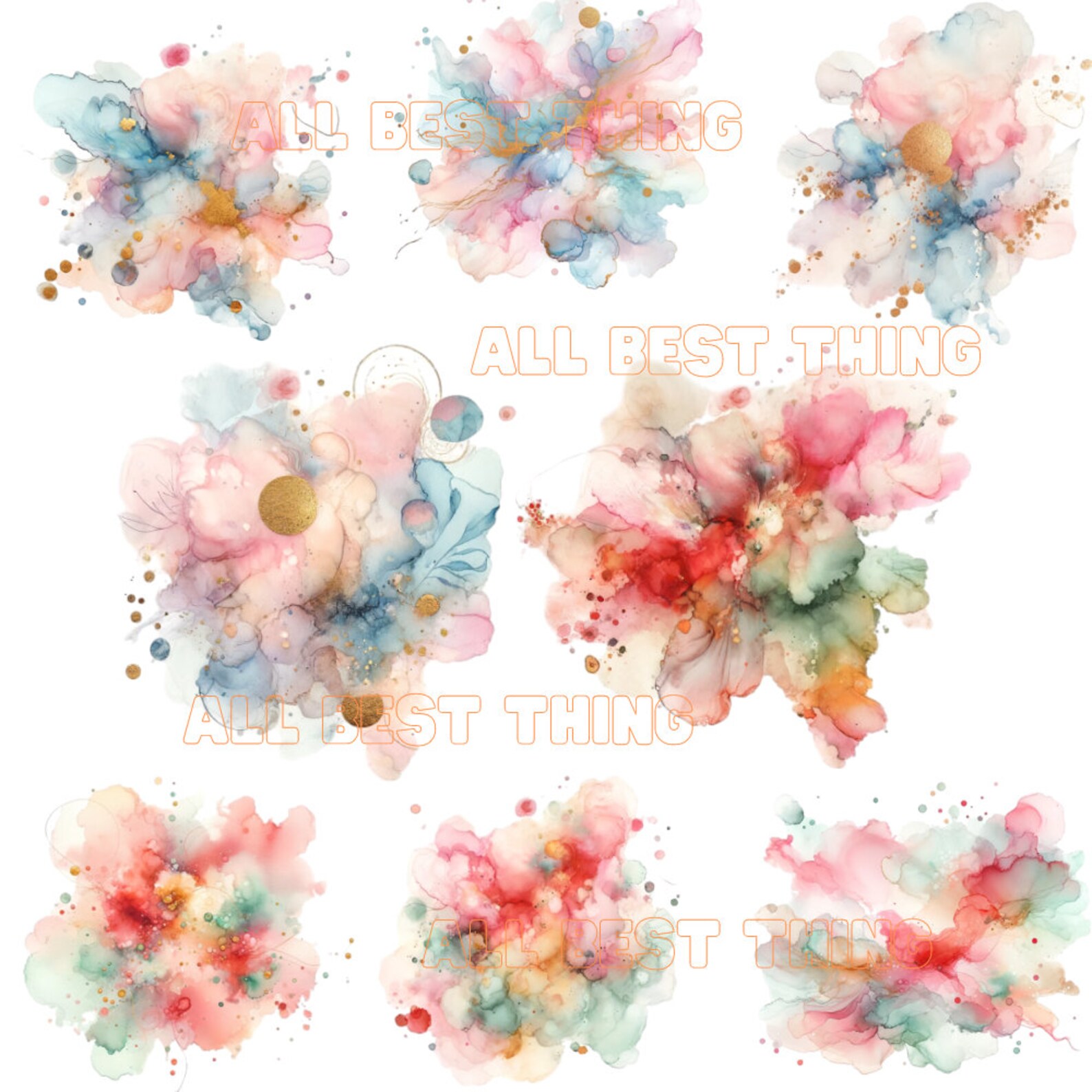 64 Watercolor Pastel Color Splash PNG Clipart Paint Splatter Clipart ...
