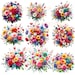72 Colorful Flowers Bouquets PNG Clipart, Watercolor Floral Clipart ...