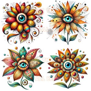 28 Whimsical Flowers Clipart PNG, Quirky Flower Clip Art, Whimsical ...