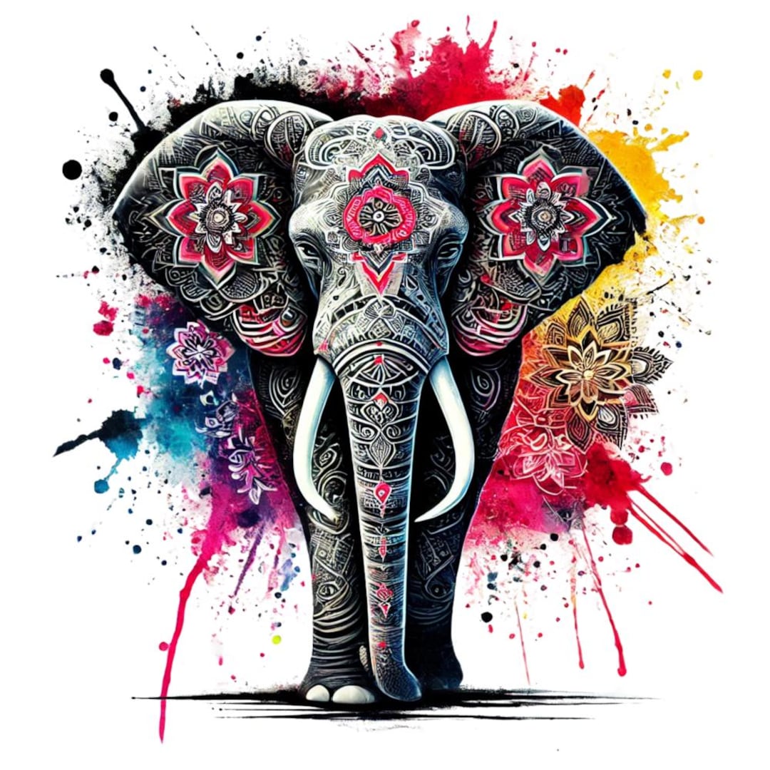 28 Mandala Elephant Clipart PNG, Elephant Digital Clipart, Mandala ...