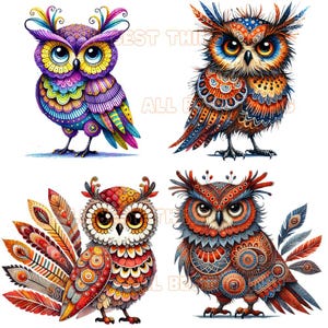 28 Whimsical Owl Clipart PNG, Quirky Birds Clip Art, Owl Graphics, Bird ...