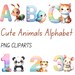Watercolor Cute Animal Alphabet Collection Clipart, PNG Nursery Clipart ...