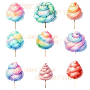 54 Cotton Candy Clipart, PNG With Transparent Background, Watercolor ...