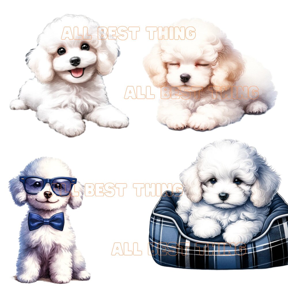 32 Cute Poodle Watercolor PNG Clipart, Cute Dog PNG, Poodle Clipart ...