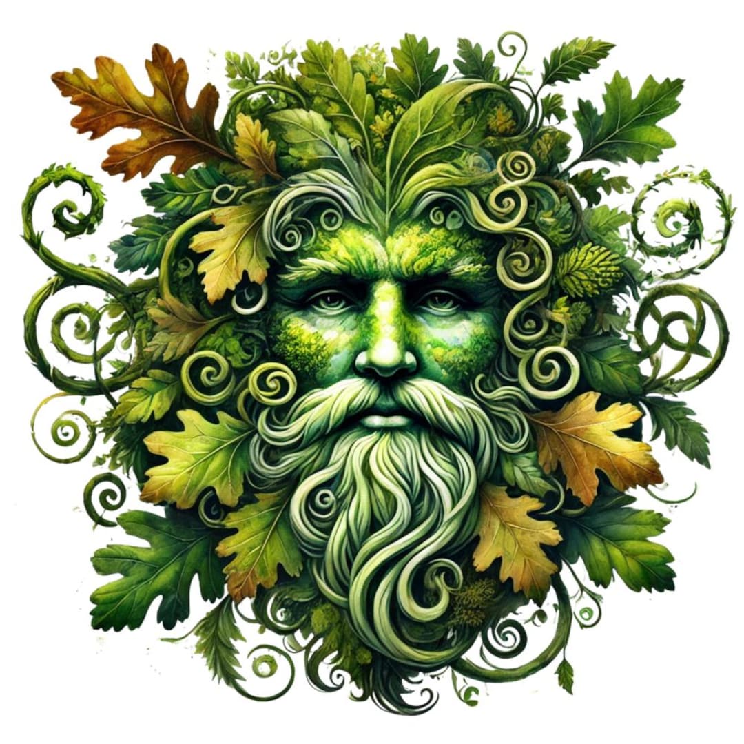 28 Celtic Green Man Clipart PNG, Pagan Mythology Sublimation Watercolor ...