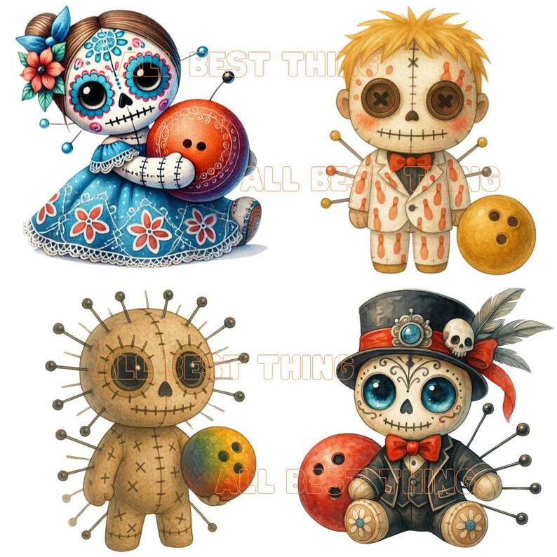 28 Cute Voodoo Doll Bowling Clipart PNG, Halloween Voodoo, Commercial ...