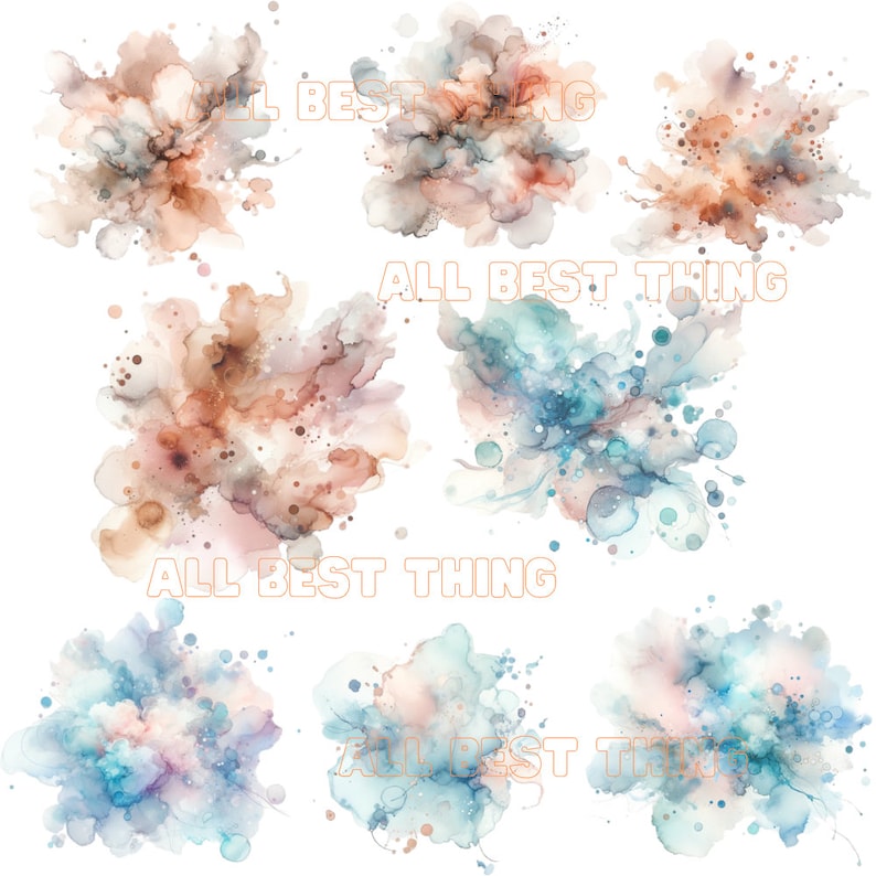 64 Watercolor Pastel Color Splash PNG Clipart Paint Splatter Clipart ...