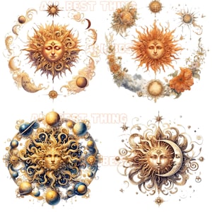 24 Celestial Sun Mystical Moon PNG Clipart, Fantasy, Magical Clipart ...