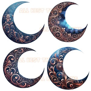 28 Celestial Mystical Filigree Moon PNG Clipart, Fantasy, Magical ...