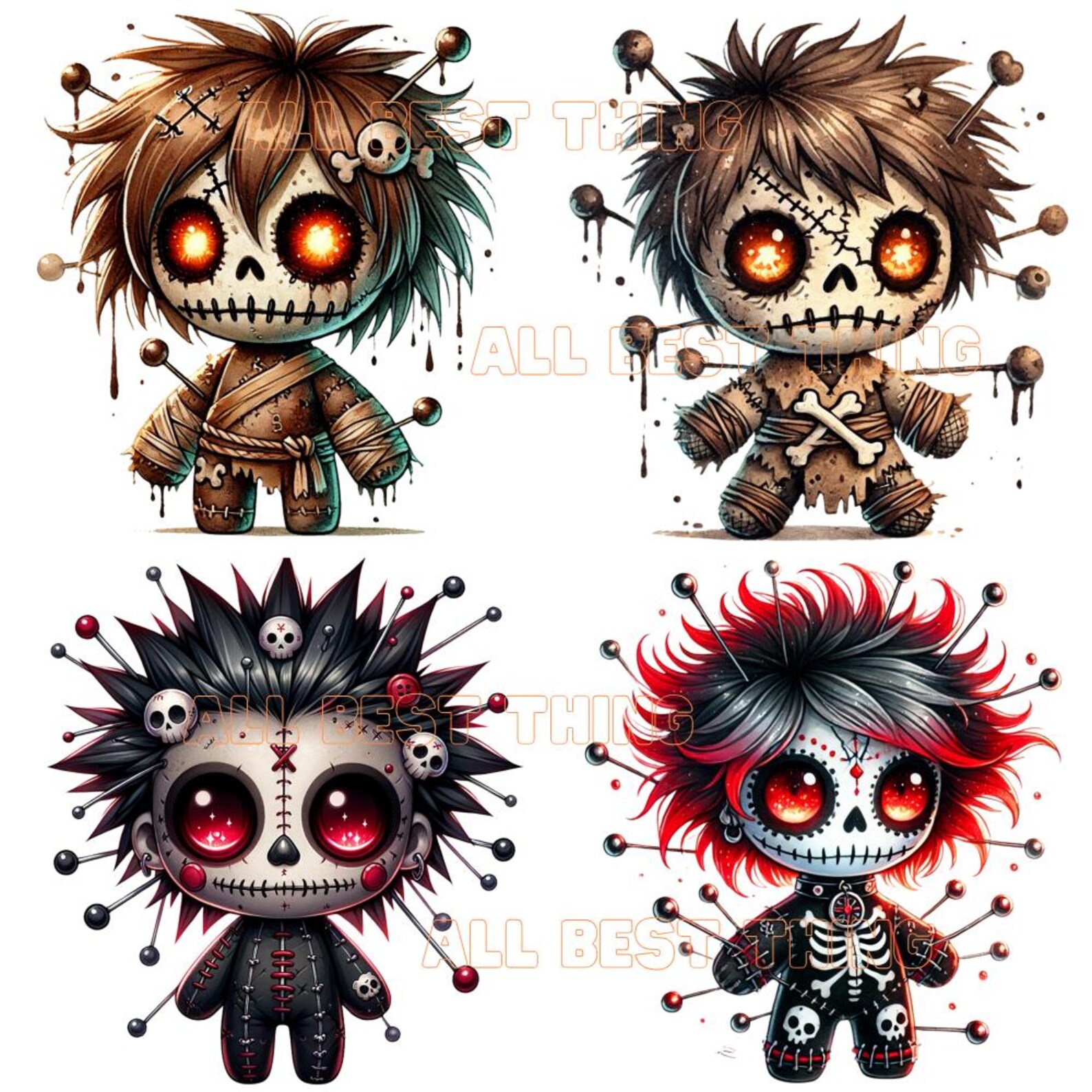 28 Cute Voodoo Dolls Clipart PNG, Halloween Voodoo, Spooky, Commercial ...