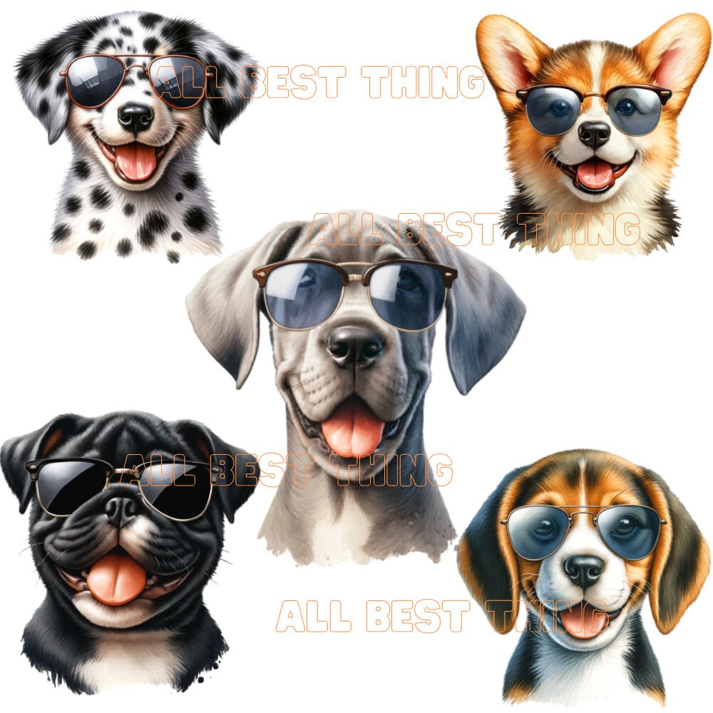 25 Cool Dogs Watercolor PNG Clipart, Cool Dog PNG, Puppy Dog Clipart ...
