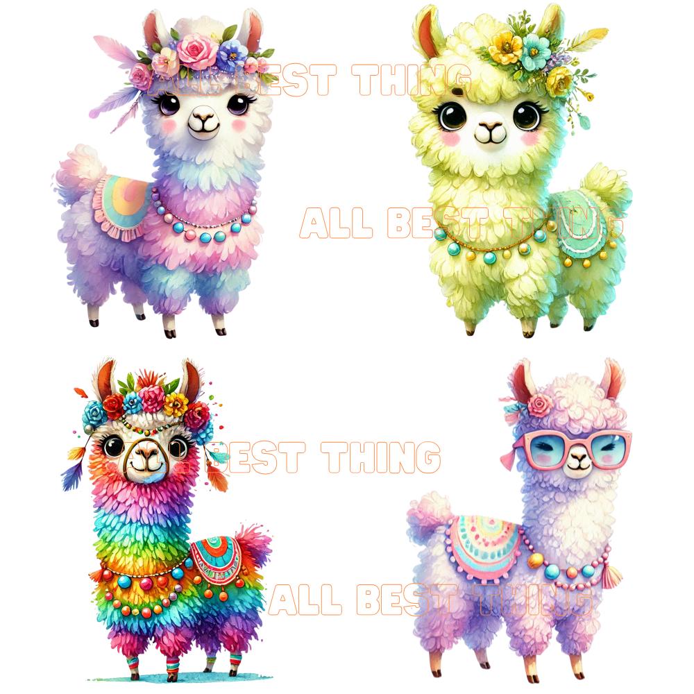 28 Quirky Fancy Llama Clipart PNG, Watercolor, Junk Journaling ...