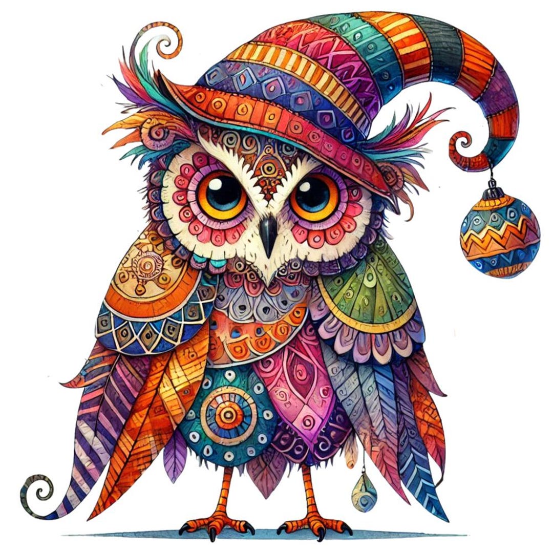 28 Whimsical Owl Clipart PNG, Quirky Birds Clip Art, Owl Graphics, Bird ...