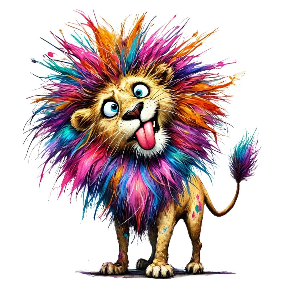 28 Quirky Lion Clipart PNG, Funny Farm Animal Clipart, Printable ...