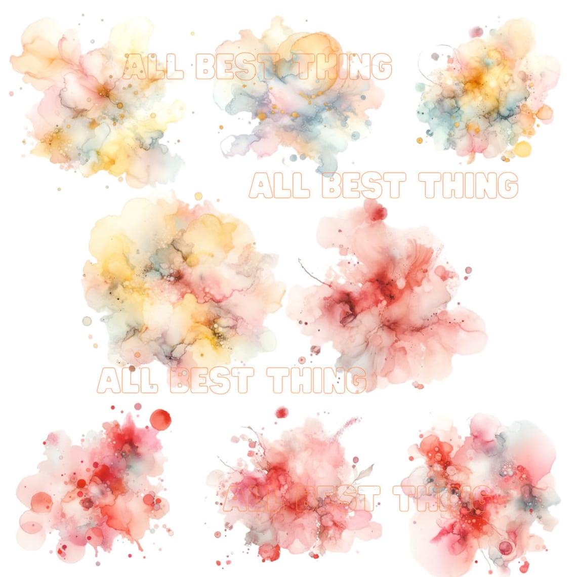 64 Watercolor Pastel Color Splash PNG Clipart Paint Splatter Clipart ...