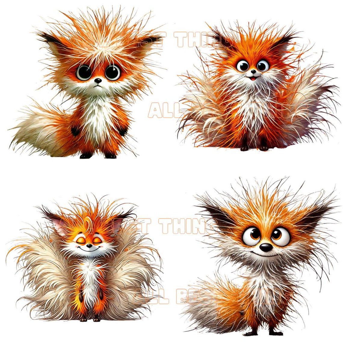 28 Frazzled Quirky Fox Clipart PNG, Surprised Fox, Cute Fox, Printable ...