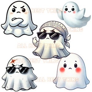 40 Watercolor Cute Ghost Happy Halloween PNG Clipart, Jack-o-lantern ...