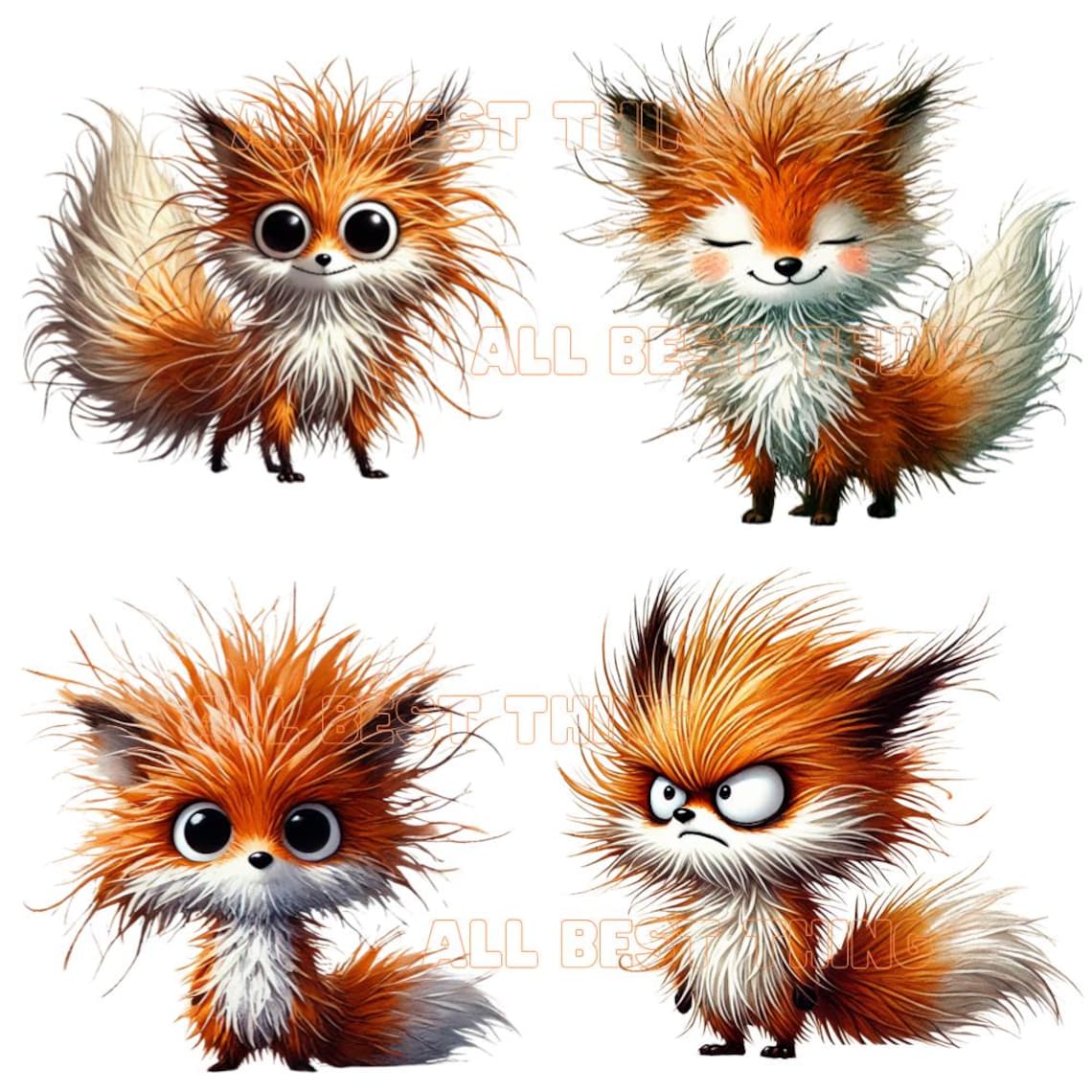 28 Frazzled Quirky Fox Clipart PNG, Surprised Fox, Cute Fox, Printable ...