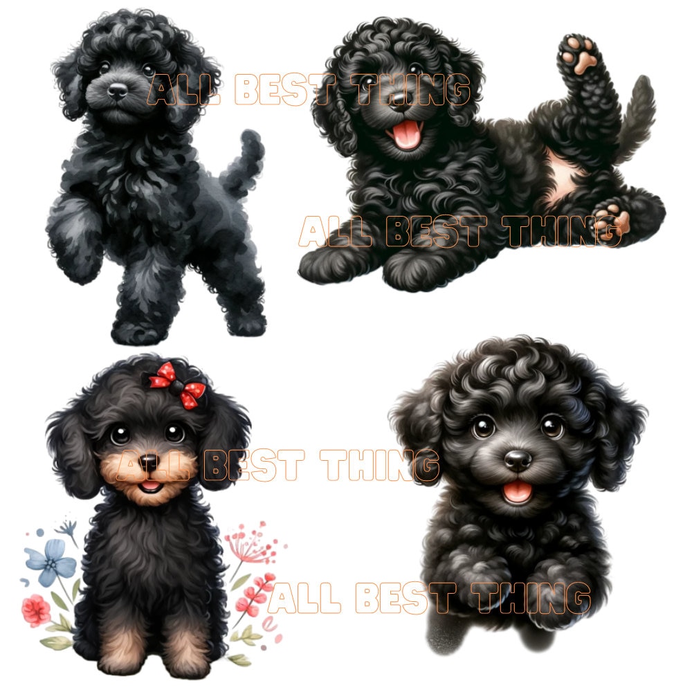 32 Cute Goldenpoodle Watercolor PNG Clipart, Cute Dog PNG, Poodle ...