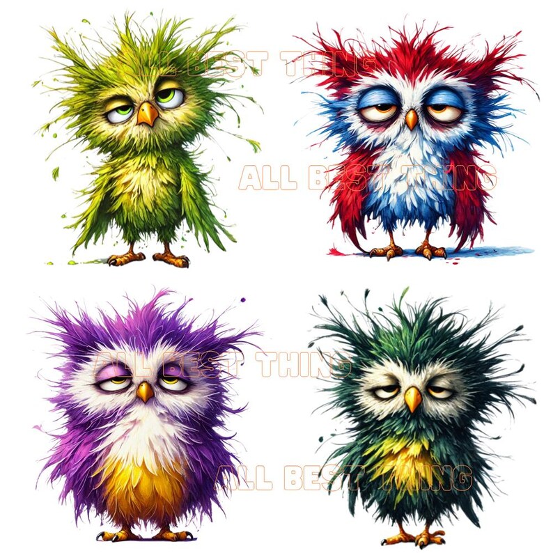 28 Frazzled Owl Clipart PNG, High Res Watercolor PNG for Junk ...