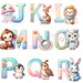 Watercolor Cute Animal Alphabet Collection Clipart, PNG Nursery Clipart ...