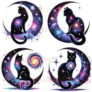 28 Celestial Cat PNG Clipart, Cat Magic Clip Art, Mystical Clipart ...