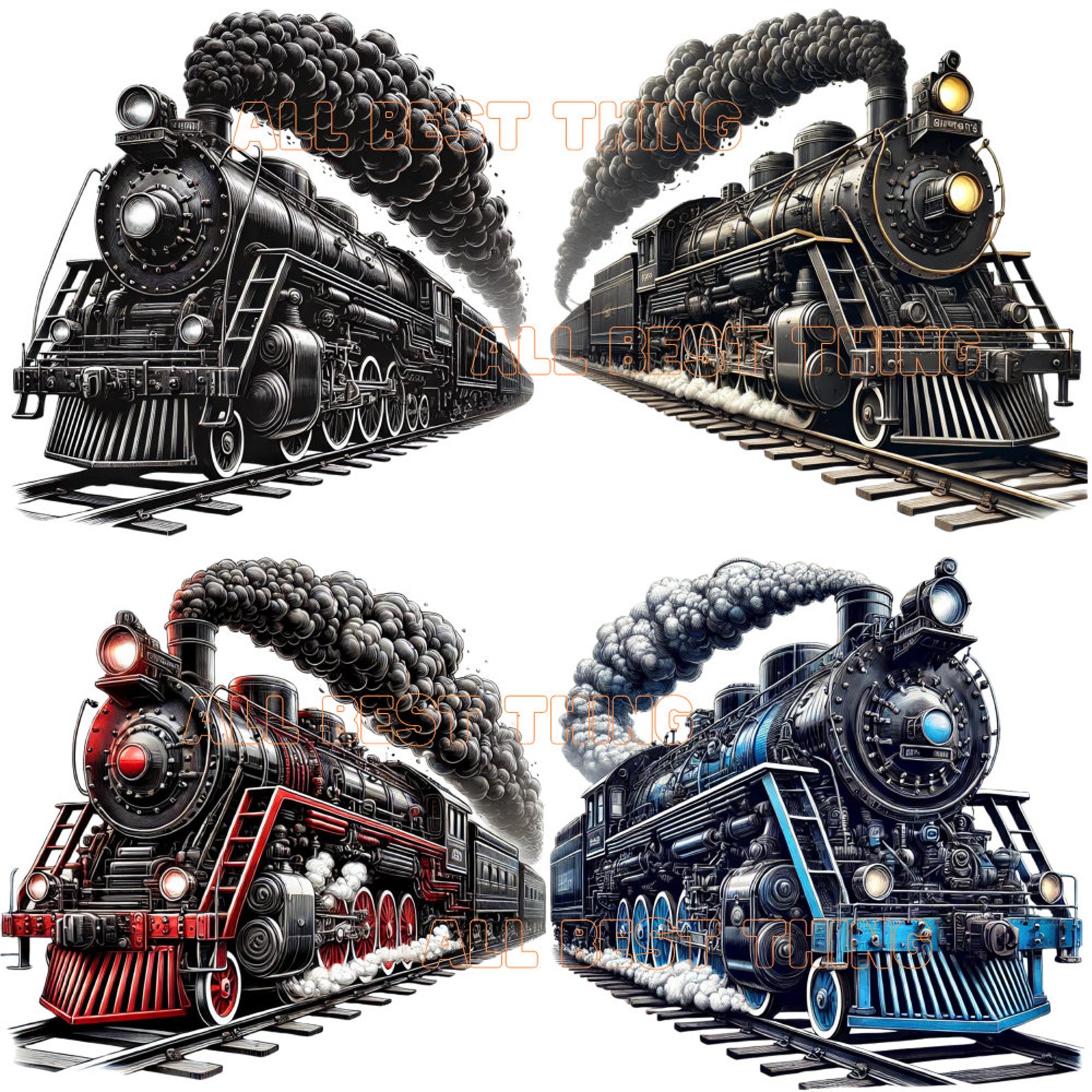 24 Vintage Train Clipart PNG, High Quality, Historical Vintage Train ...