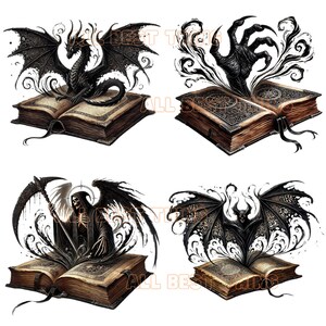 28 Watercolor Gothic Books Clipart PNG Bundle, Gothic Book Clipart Set ...