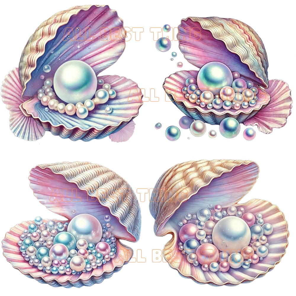 28 Sea Shells Pearls Clipart PNG, Seashell Clipart, Printable ...