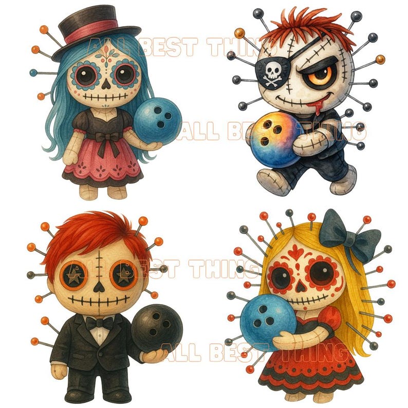28 Cute Voodoo Doll Bowling Clipart PNG, Halloween Voodoo, Commercial ...
