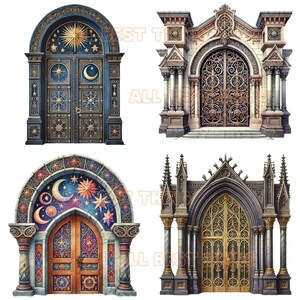 32 Celestial Doors Magical Fantasy Doors Clipart Bundle PNG Fairy ...