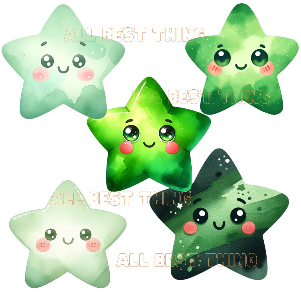 40 Watercolor Stars Clipart - Star Shapes Download - Instant Download ...