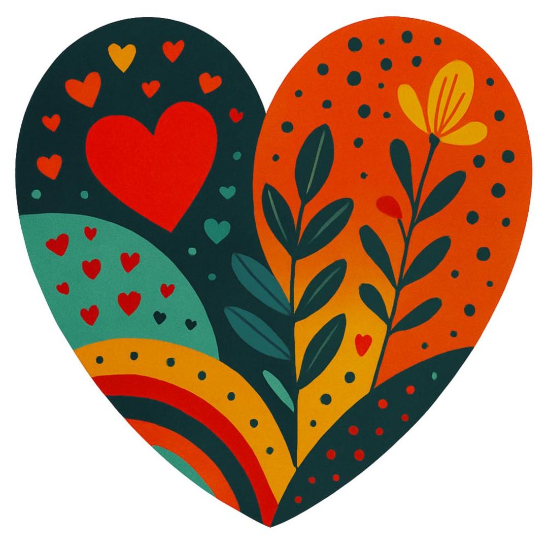 Abstract Watercolor Hearts Clipart: Commercial Use PNG Set (digital ...