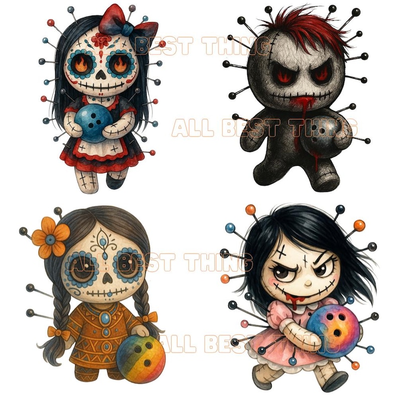 28 Cute Voodoo Doll Bowling Clipart PNG, Halloween Voodoo, Commercial ...