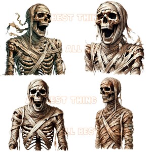 28 Watercolor Halloween Mummy Skull Clipart PNG, Mummy Clipart PNG ...